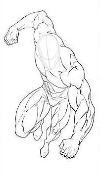 Drawing a Dynamic Punching Pose - Top Down View