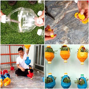 Recycle plastic bottles into colorful flower wall! | MetDaan DIY