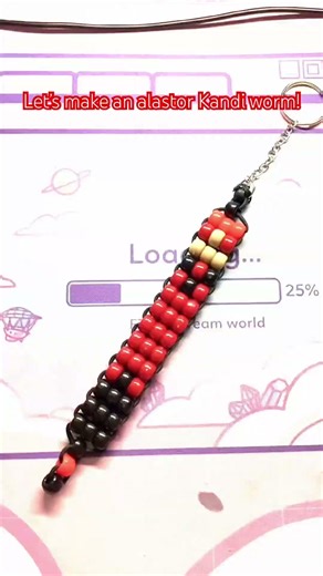Alastor Pony Bead Worm on String #kandi #hazbinhotel #alastor #ponybeads