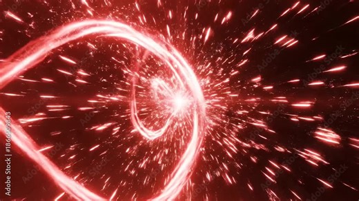 Glowing Red Light Streaks in Motion - The video captures red light streaks forming the word "LOVE" against a dark background.