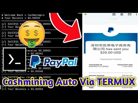 Unlimited PAYPAL Earning via Termux | 24 HOURS Mining NonStop | Earn Paypal | Cashmining via Termux