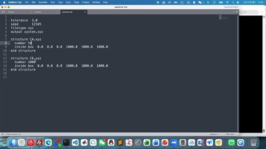 MS+moltempalte+packmol建模LAMMPSdata文件