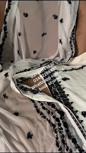 Chiffon 3pcs with beautiful handwork artical available. Whatts app contact 03122349730 …03482288437. Small. Medium . Large. #fashion #pakistanistyle #wholesale #chiffonsuits | Hafsa Collection