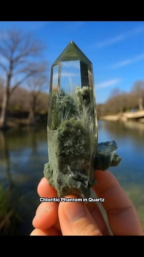 Chloritic Phantom in Quartz #quartz #phantomquartz #mossagate #phantom #chloriticphantom | Gem Spectrum