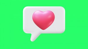 Animation white text box isolate on green screen.