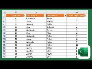 How to count visible rows in excel