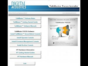 Digital Acoustics - InstallingTalkMasterFOCUS