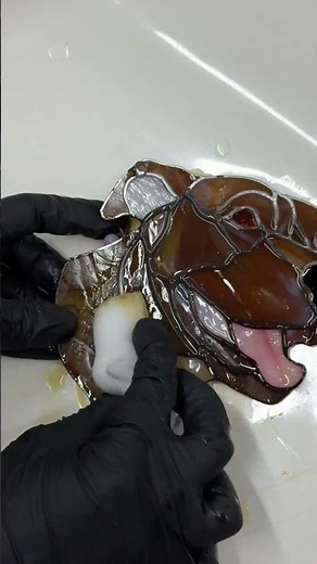 Creating a Stained Glass Dog Suncatcher 🐶 #dogs #stainedglass