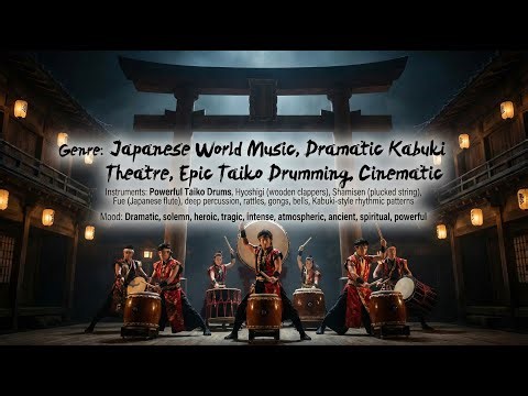 EPIC Japanese Kabuki & Taiko Drumming | Dramatic Cinematic Soundscape | Powerful Percussion Journey