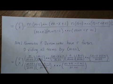 The Binomial Distribution as an approximation to the Hypergeometric Distribution