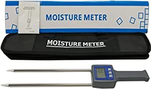 Wood Sawdust Powder Meter Hay Bale Bamboo Powder Moisture Fiber Tester with LCD Display Wood Sawdust Bamboo Powder Humidity Tester with Measuring Range 0 to 84 Percent