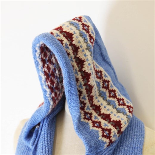 Fair Isle Knitted Balaclava Scarf - All-in-one Winter Hood, Hat & Snood for Women, Nordic Style - Etsy UK