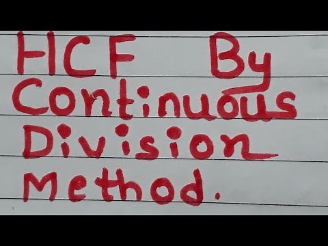 HCF by using continuous division method