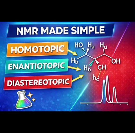 #creatorsearchinsights Struggling to tell the difference between homotopic, enantiotopic, and diastereotopic hydrogens in NMR spectroscopy? In this quick chemistry breakdown, we analyze a CHEM 213 worksheet question and show how to classify hydrogens step-by-step in a way that actually makes sense. Perfect for organic chemistry students preparing for exams or learning NMR for the first time. #ChemistryMadeEasy #OrganicChemistry #NMRspectroscopy #Chem213
