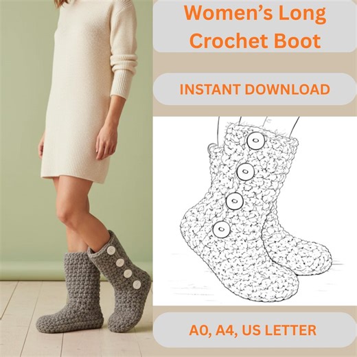 Slipper Boots Sewing Pattern Pdf, Cozy Fleece Indoor Slippers, Women Slippers, White Slippers Pattern, Women's Crochet Boot Pattern - Etsy