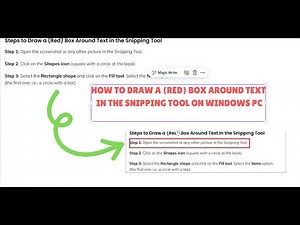 HOW TO DRAW A RED BOX AROUND TEXT_SNIPPING TOOL windows 11.