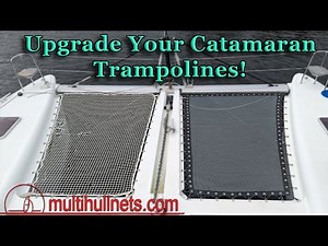 Lagoon 450 Trampoline Net Install - Sunrise Yacht Products