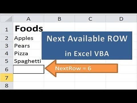 Find the Next Available Row In Excel VBA - Simple 2 min!!