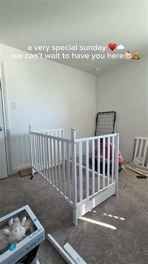 The love of my life setting up our baby’s crib is a memory I will always hold to🥹♥️☁️ Graco Children's Products♥️ #baby #babytok #babycomingsoon #babycrib #familyof3 | Abby Rodriguez