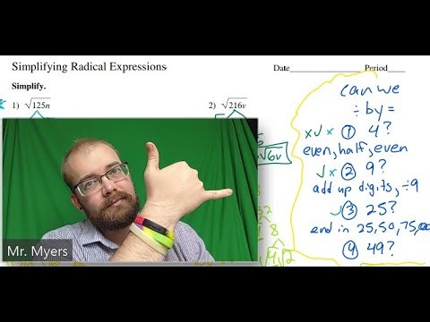 Simplifying Radical Expressions- Algebra 1 Kuta Worksheet Series