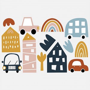 Cars/2 stickers muraux pour chambre d'enfant – Stickers muraux voitures neutres – Kit de décoration amovible pour chambre d'enfant - Etsy France