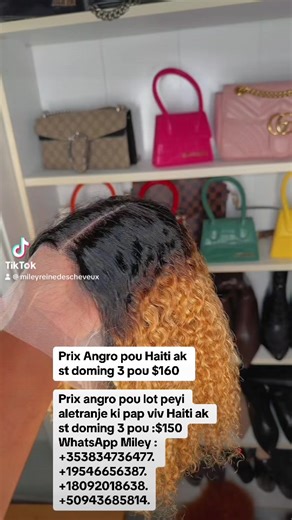 5K views · 29 reactions | Prix Angro pou Haiti ak st doming 3 pou $160 Prix angro pou lot peyi aletranje ki pap viv Haiti ak st doming 3 pou :$150WhatsApp Miley : +353834736477. +19546656387.+18092018638.+50943685814. | Miley Reine Des Cheveux Et Des Perruques #1 | Facebook