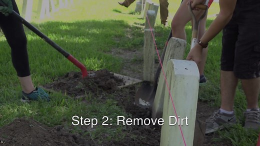 Resetting Ground Supporting Headstones (U.S. National Park Service)