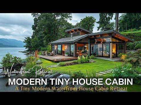 Elegance meets Nature: A Modern Tiny House Cabin Retreat by the Tranquil Waterfront