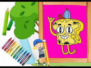 How to color a spongebob - Fun spongebob coloring page for kids
