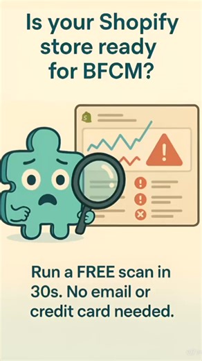Wondering if your site is BFCM-ready? Run a fast scan that checks your setup, key pages, and missed opportunities. Free, fast, and built for Shopify. | MetricMosaic.io