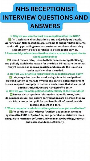 NHS Receptionist Interview Questions and Answers (pass your interview) #interview #nhs #jobinterview