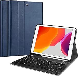 ProCase Keyboard Case for iPad 10.2 9th Gen 2021/ 8th Gen 2020/ 7th Gen 2019/ iPad Air 10.5" 2019 / iPad Pro 10.5 2017, Wireless Magnetically Detachable Keyboard Case, Auto Sleep/Wake -Navy