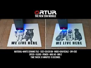 Ortur laser master 3LE - Tio2 grayscale engraving ceramic tiles https://ortur.net/