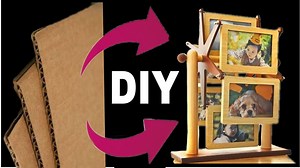 Best Use of Waste Cardboard - DIY Cardboard Rotating Photo Frame