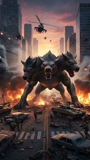 "Cerberus vs The Military – Epic Battle for Survival"#Cerberus #MonsterAttack #EpicBattle