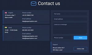ExpertOption Contacts & Support