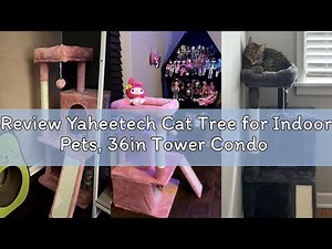 Review Yaheetech Cat Tree for Indoor Pets, 36in Tower Condo w/Extra Large Perch, Scratching Posts, B