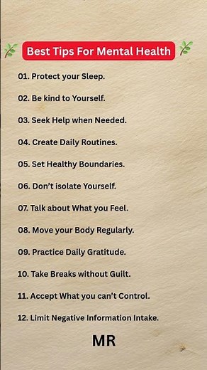 12 Important Tips For Mental Health