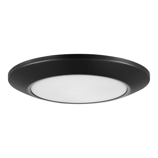 Check The Home Depot's Q&A Before Buying: Commercial Electric 1-Pack 6 in. LED Surface Mount Downlight Flush Mount Disk Light, 600-900-1100LM, Selectable CCT 2700K-5000K, Black