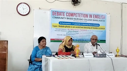 5K views · 140 reactions | Debate Competetion in English Community Based Nursing College Bangladesh In Participant -1st year B.Sc Nursing (Basic) students Topic- Mobile phone is an undefiled blessing of modern science English Debate Competition was held in our college for the first time.❣️ Statements from presenters and moderators❣️ #English #debate #CBNCB #debate #CBMCB # #viralreelsfb #reelsviralfb #viralvideo | Community Based Nursing College, Bangladesh | Facebook
