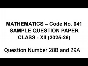 Class 12(Maths)CBSE Sample Question Paper (2025-26) Solution