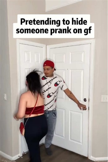 Pretending to hide someone from my girlfriend as a prank | prank