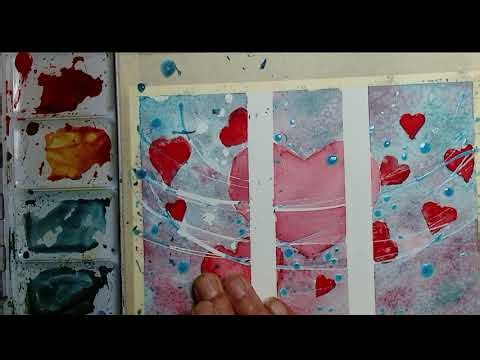 Create Handmade Valentine Cards of Dreamy Fantasy Hearts in Watercolor!