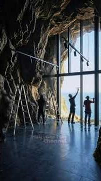 Cinematic Cliffside Cave Home #aiarchitecture #architecturaltimelapse #cinematicdesign