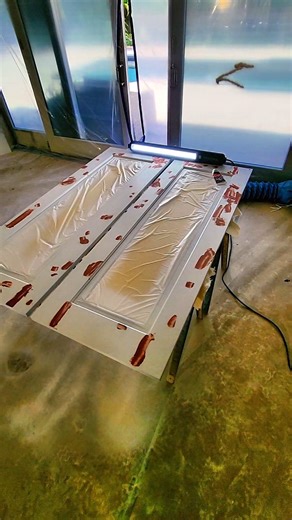 First coat of primer down. Now filling imperfections with Bondo Glaze for a flawless finish 🎨 #painter #homeimprovement #paintingbyjuan | Painting By Juan