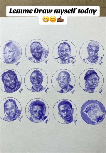 Self-Portrait Drawing with Ballpoint Pen Techniques