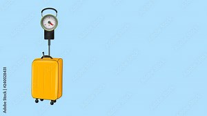 Animation of manual scale to weight suitcase at the airport