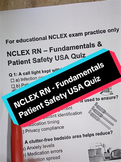 NCLEX RN Fundamentals and Patient Safety Quiz