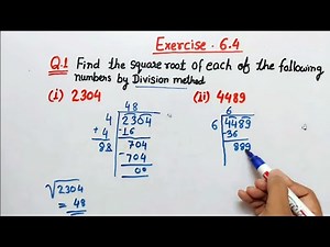 Exercise 6.4 Q1 class 8 | How to find square root by using division method CH:6 | ex 6.4 Q1 class 8