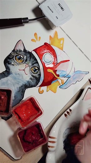 It's the #Magikarp kitty! lol #pokemon #art #pokemon #cat #kitten #cute #painting